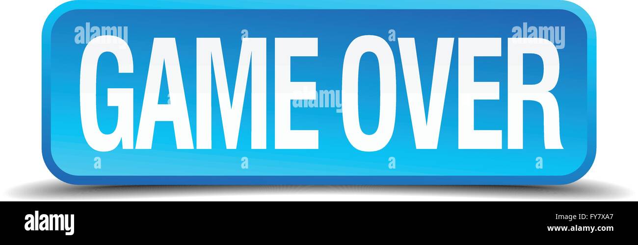 Game over blue 3d realistic square isolated button Stock Vector Image ...