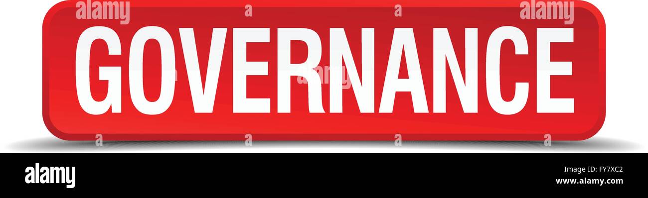Governance red 3d square button on white background Stock Vector Image ...