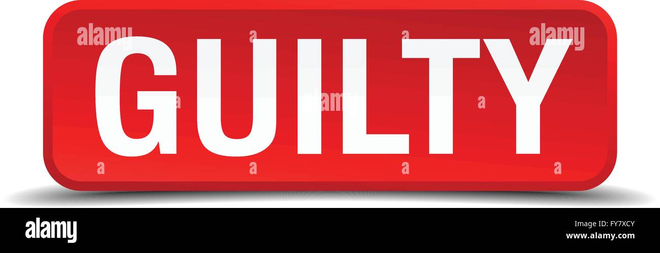 Guilty red 3d square button on white background Stock Vector Image ...