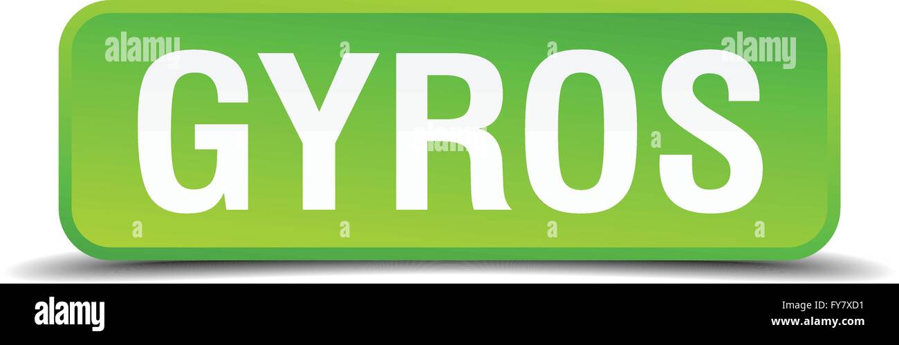 Gyros green 3d realistic square isolated button Stock Vector Image ...