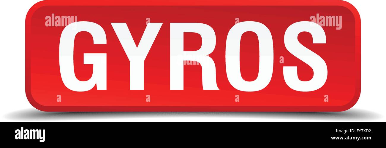 Gyros red 3d square button on white background Stock Vector Image & Art ...
