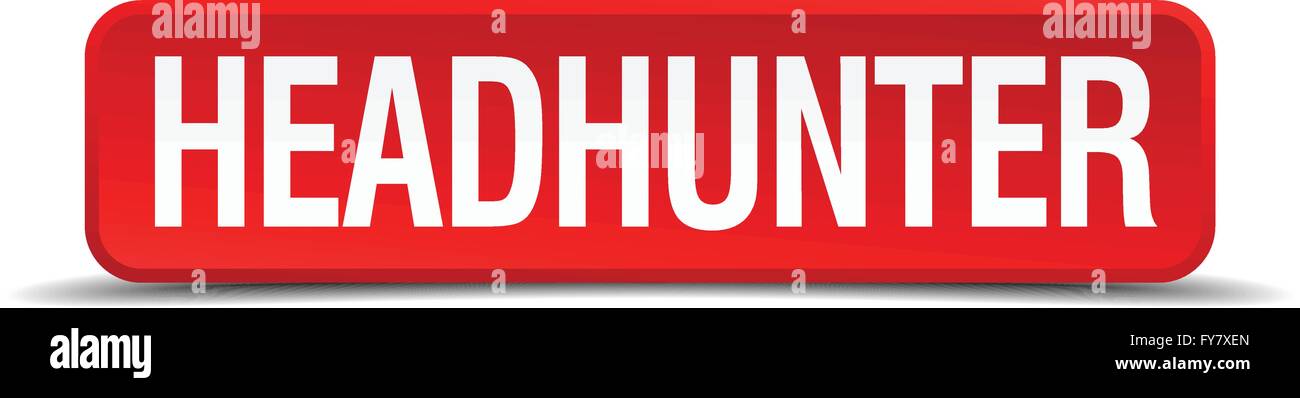 headhunter red 3d square button on white background Stock Vector Image ...
