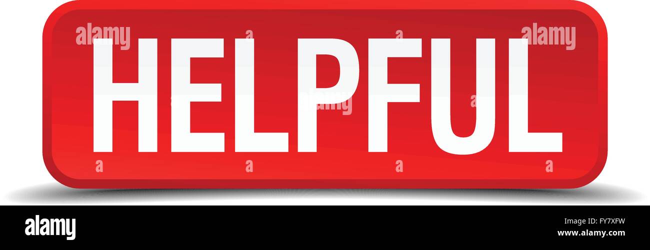 Helpful red 3d square button on white background Stock Vector Image ...