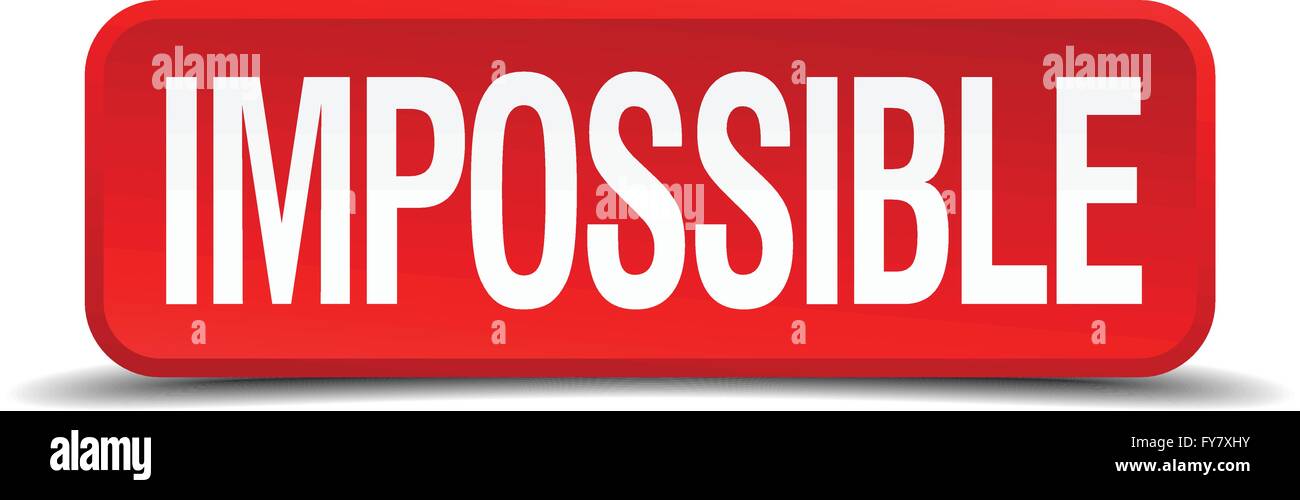 Impossible red 3d square button on white background Stock Vector Image ...