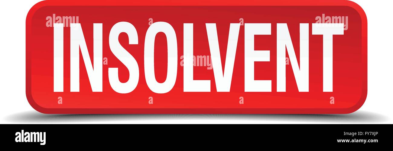 Insolvent red 3d square button on white background Stock Vector Image ...