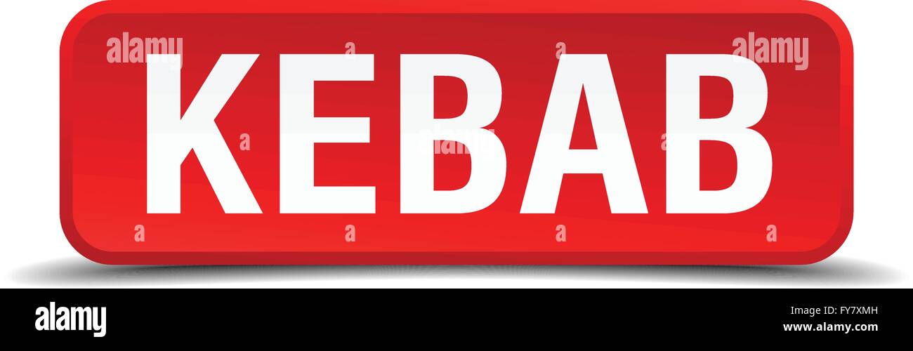 Kebab red 3d square button Stock Vector Images - Alamy