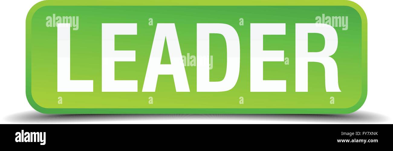 Leader green 3d realistic square isolated button Stock Vector Image ...