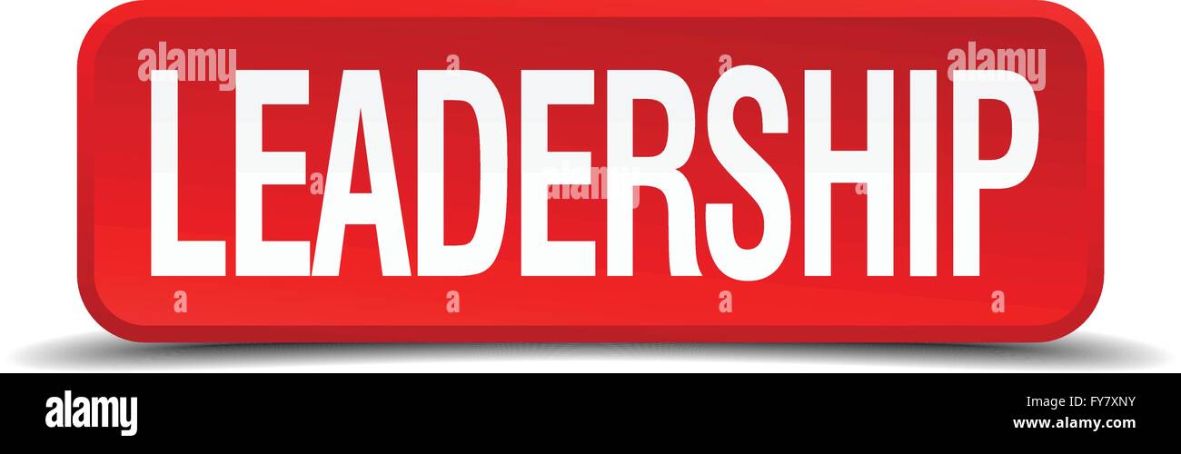 Leadership red 3d square button isolated on white Stock Vector Image ...