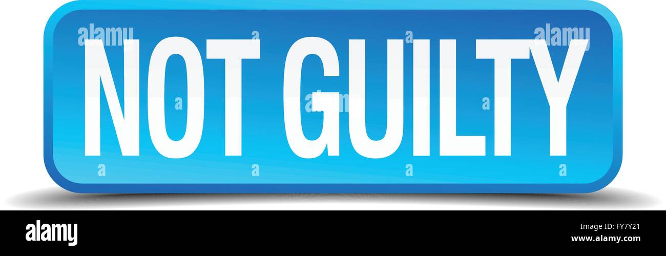 Not guilty blue 3d realistic square isolated button Stock Vector Image ...