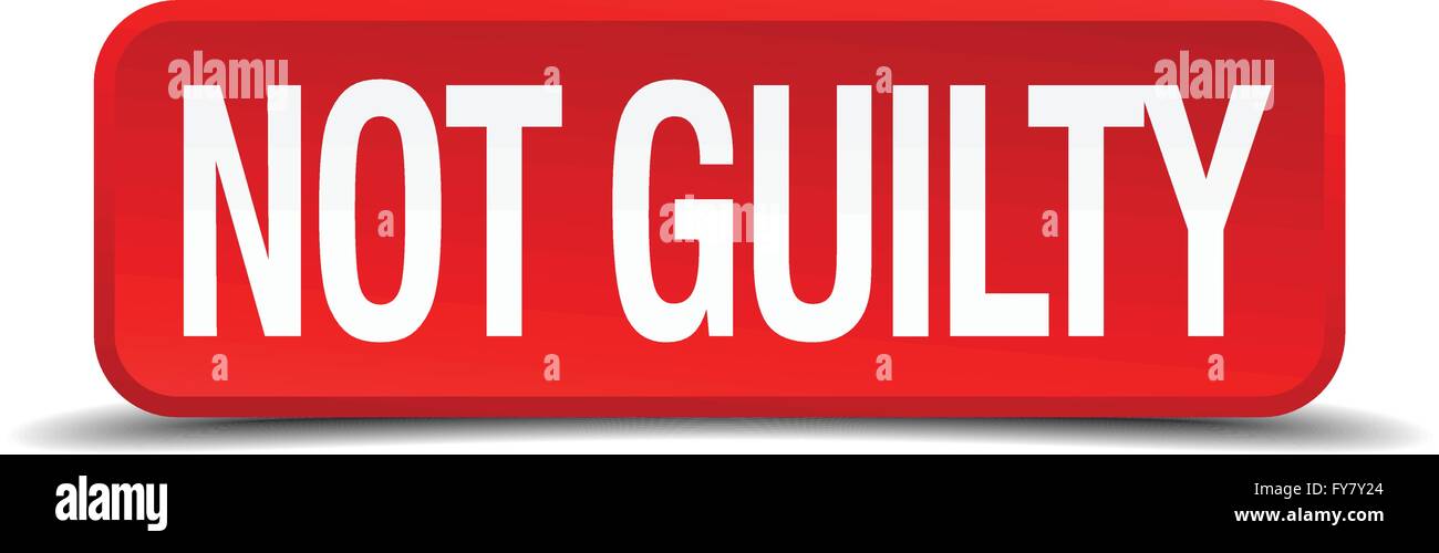 Not guilty red 3d square button isolated on white Stock Vector Image ...