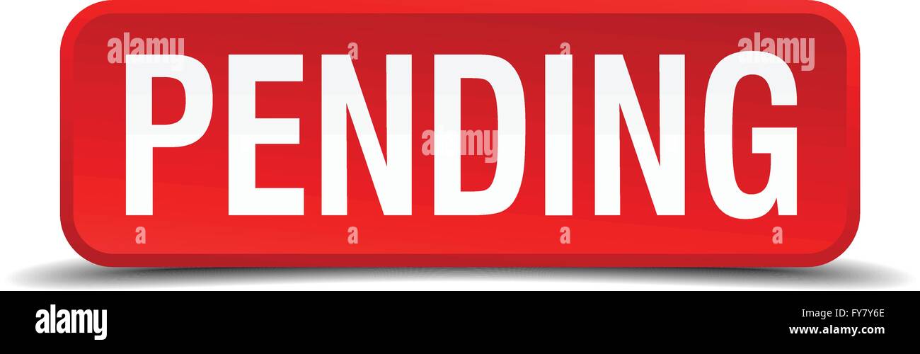 Pending red 3d square button isolated on white Stock Vector Image & Art ...