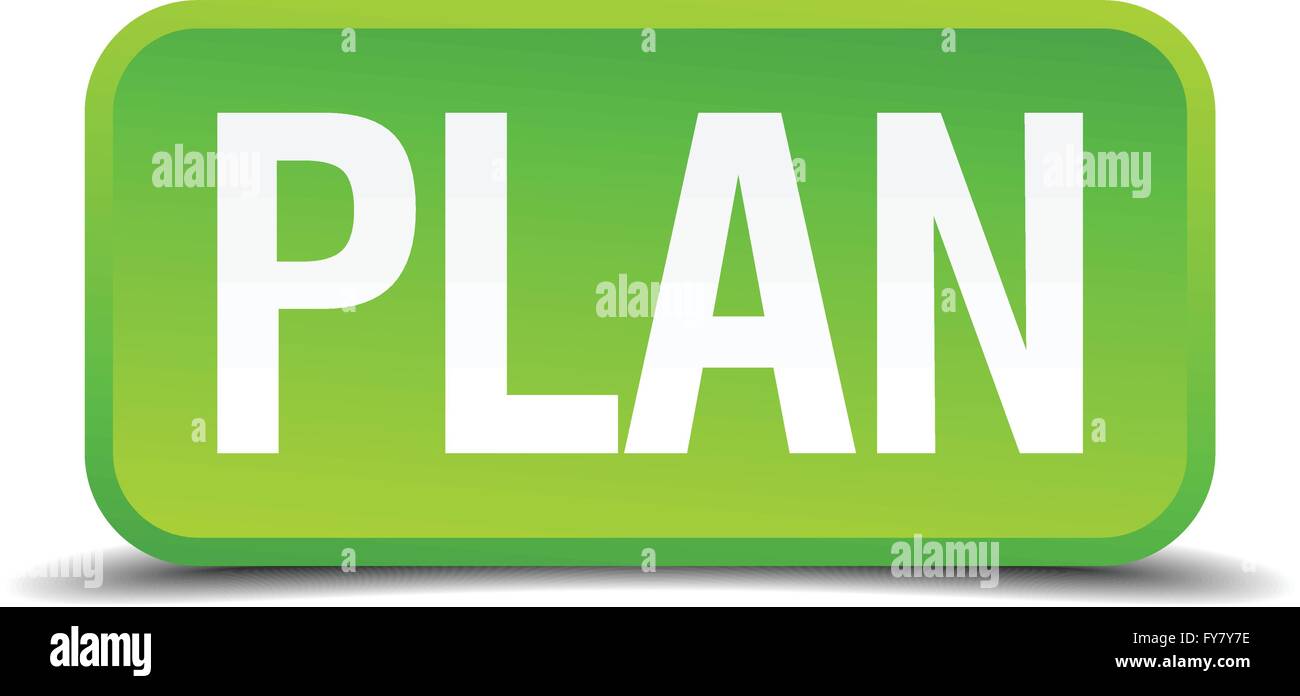 Plan green 3d realistic square isolated button Stock Vector Image & Art ...