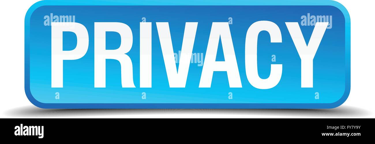 Privacy blue 3d realistic square isolated button Stock Vector Image ...
