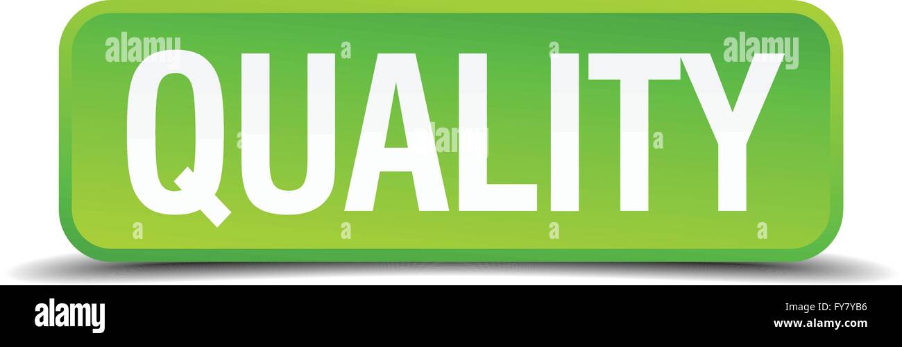 Quality green 3d realistic square isolated button Stock Vector Image ...