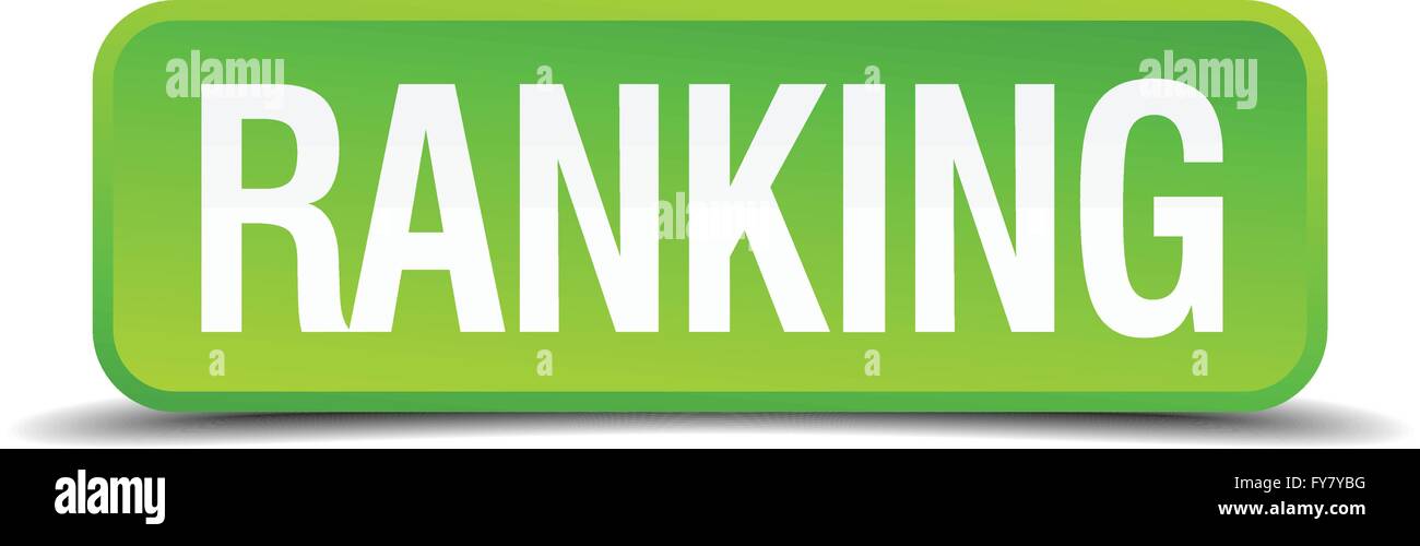 Ranking green 3d realistic square isolated button Stock Vector Image & Art - Alamy