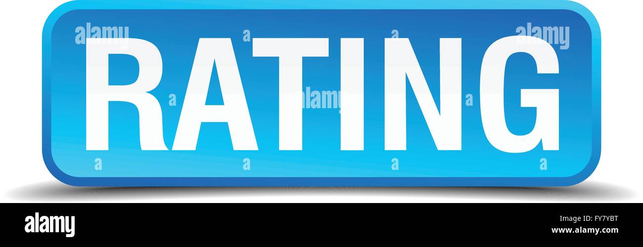 Rating blue 3d realistic square isolated button Stock Vector Image ...