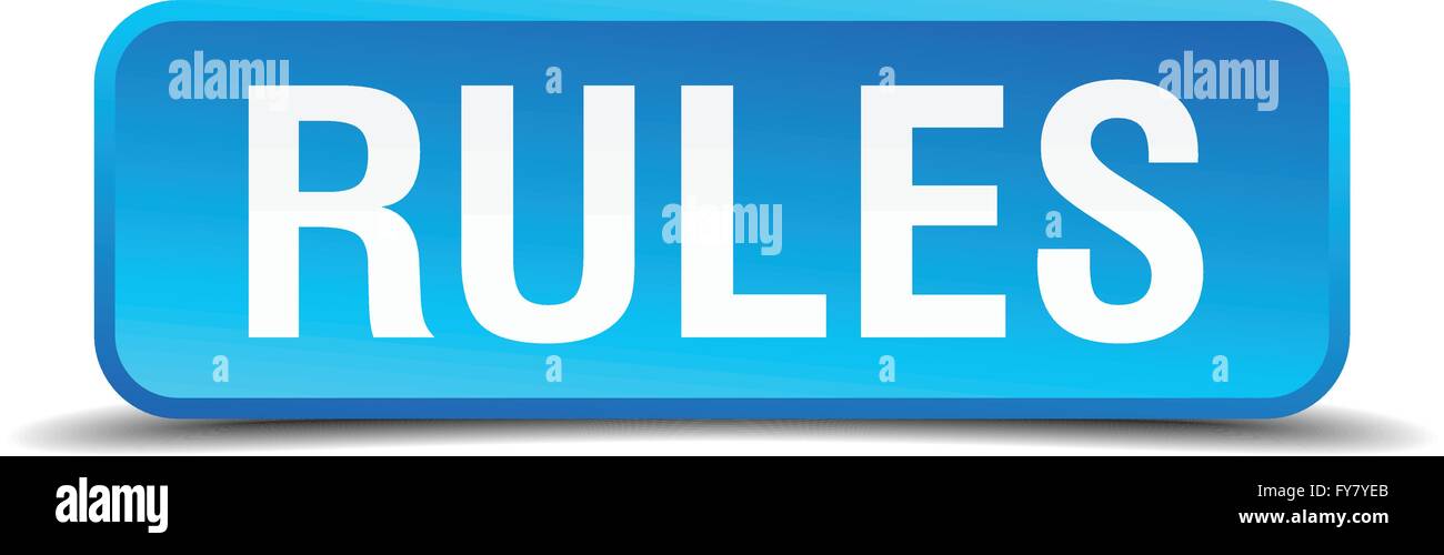 Rules blue 3d realistic square isolated button Stock Vector Image & Art ...