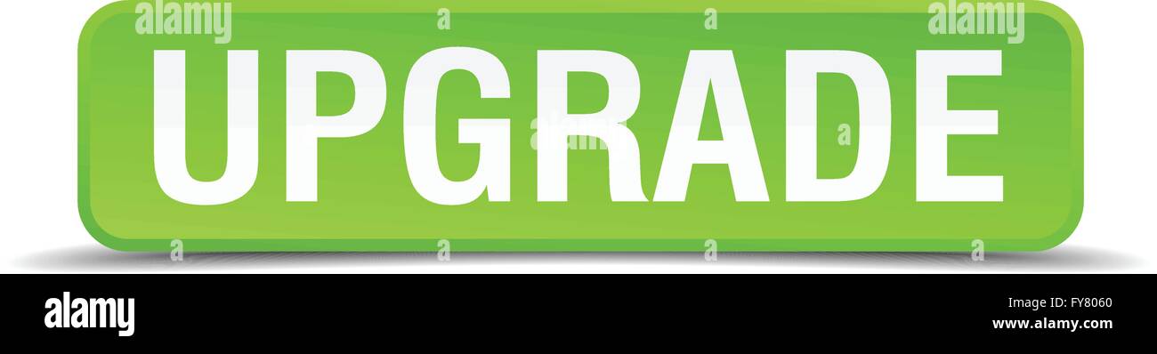 Upgrade green 3d realistic square isolated button Stock Vector Image ...