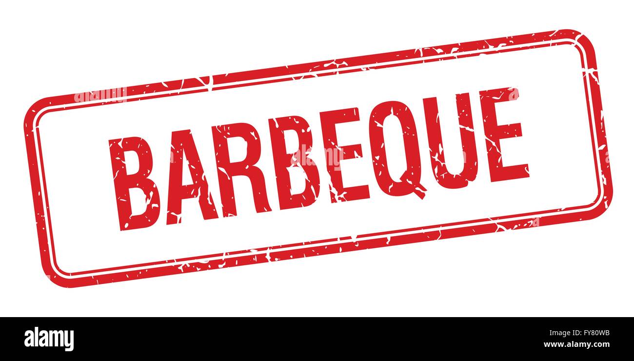 barbeque red square grungy vintage isolated stamp Stock Vector Image ...