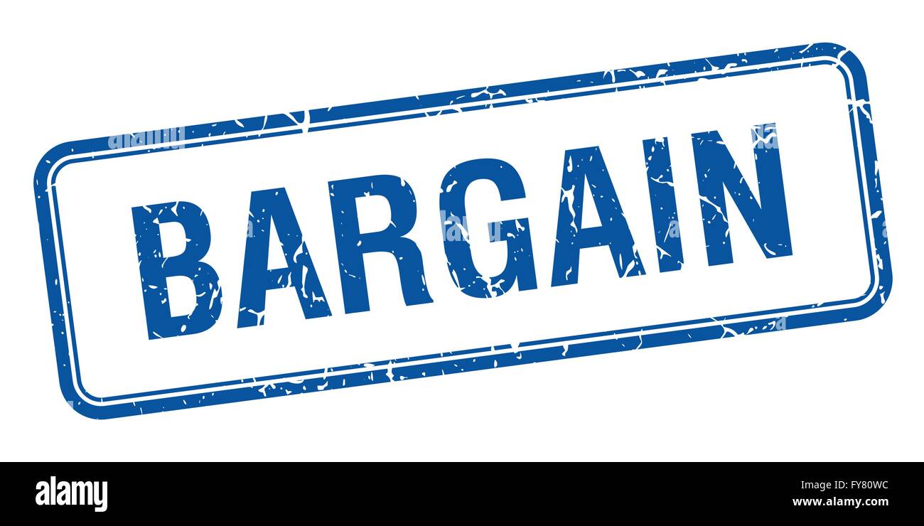 bargain blue square grungy vintage isolated stamp Stock Vector Image ...