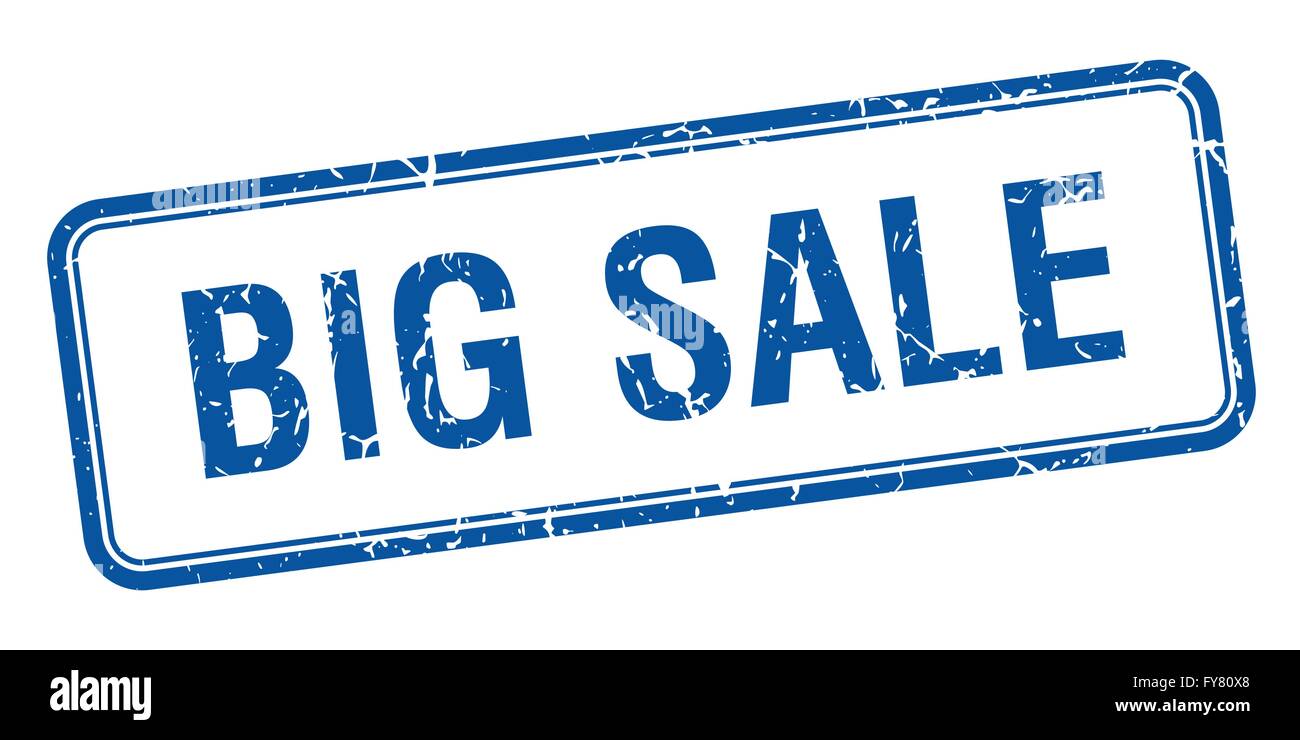 big sale blue square grungy vintage isolated stamp Stock Vector Image ...