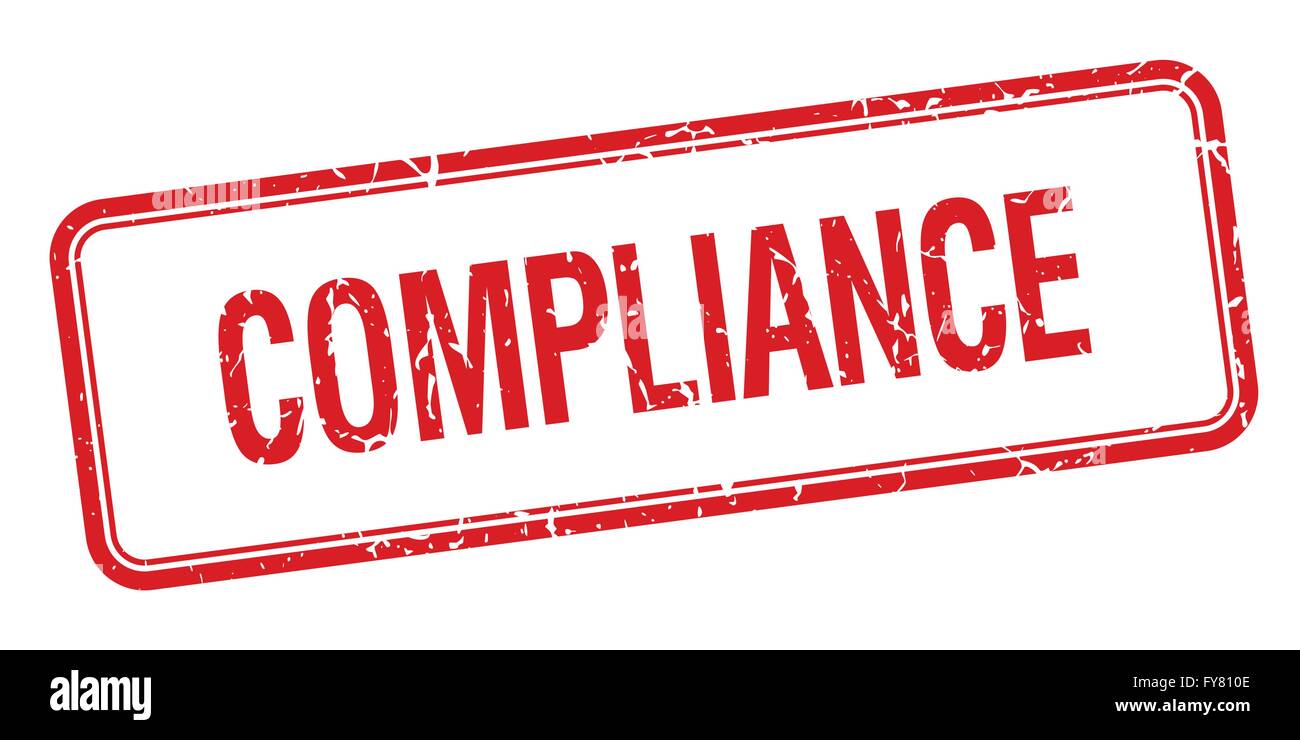 compliance red square grungy vintage isolated stamp Stock Vector Image ...