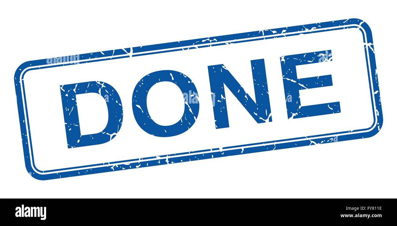 done blue square grungy vintage isolated stamp Stock Vector Image & Art ...