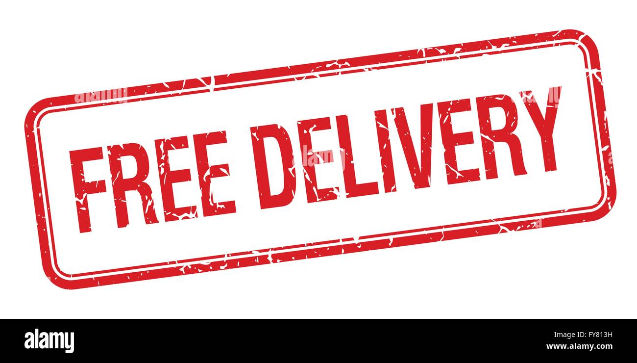 free delivery red square grungy vintage isolated stamp Stock Vector ...