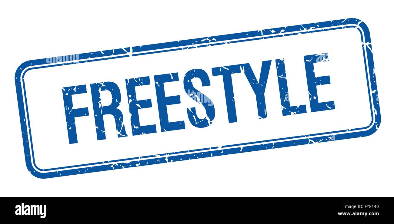 freestyle blue square grungy vintage isolated stamp Stock Vector Image ...