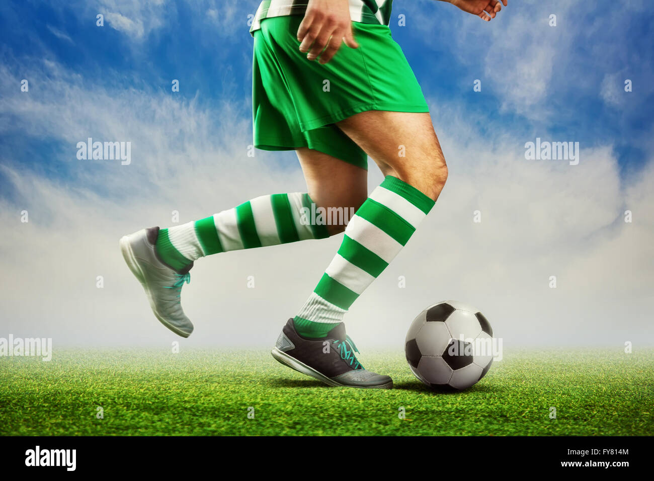 Football-player on the football ground Stock Photo - Alamy