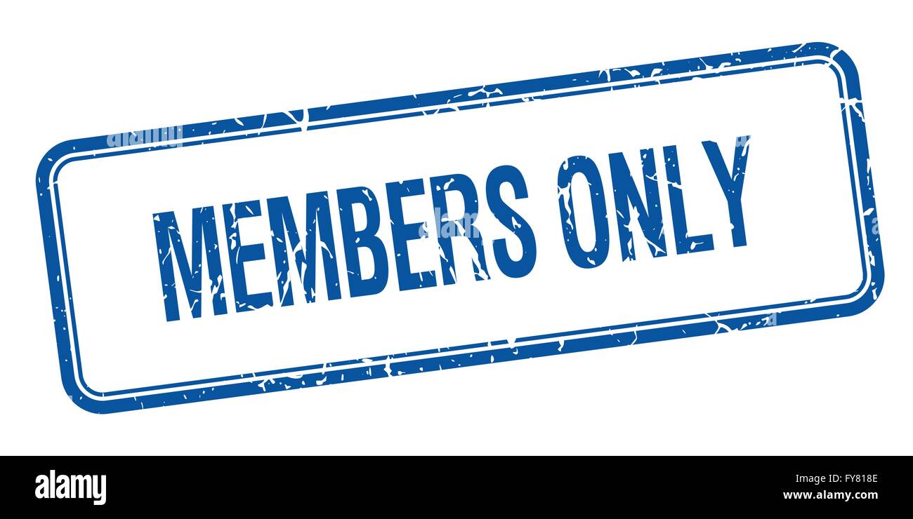 members only blue square grungy vintage isolated stamp Stock Vector ...