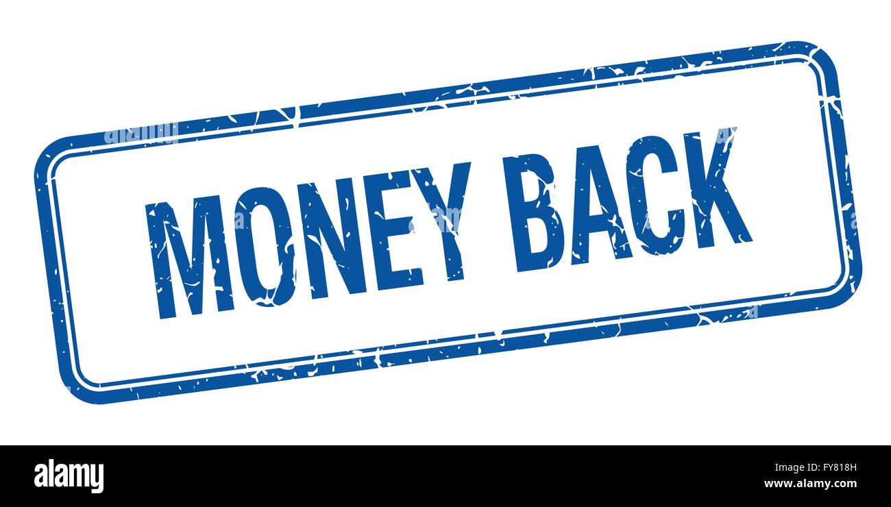 money back blue square grungy vintage isolated stamp Stock Vector Image ...
