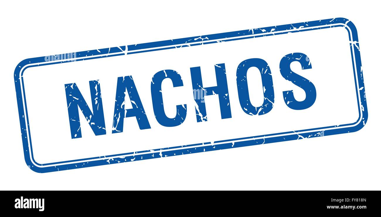 nachos blue square grungy vintage isolated stamp Stock Vector Image ...