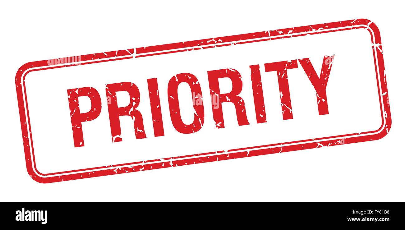 priority red square grungy vintage isolated stamp Stock Vector Image ...