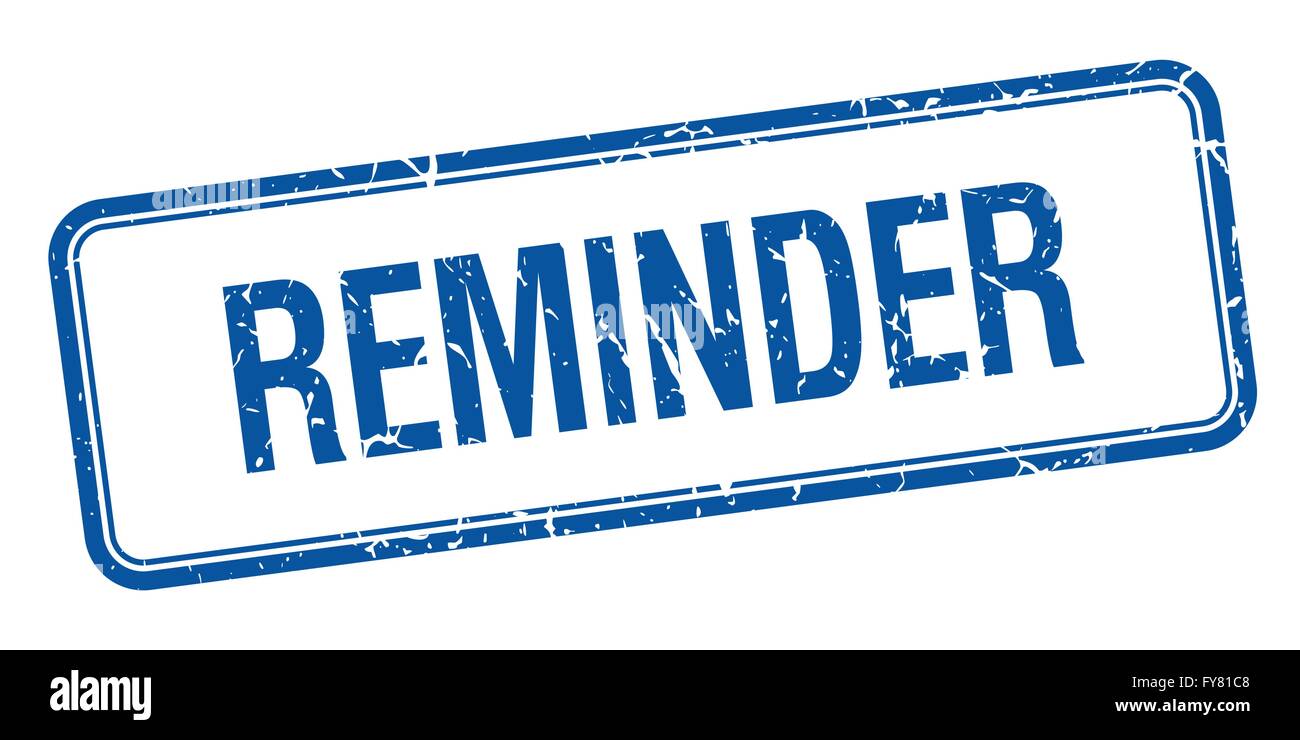 reminder blue square grungy vintage isolated stamp Stock Vector Image ...