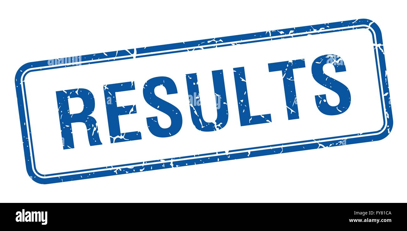 results blue square grungy vintage isolated stamp Stock Vector Image ...