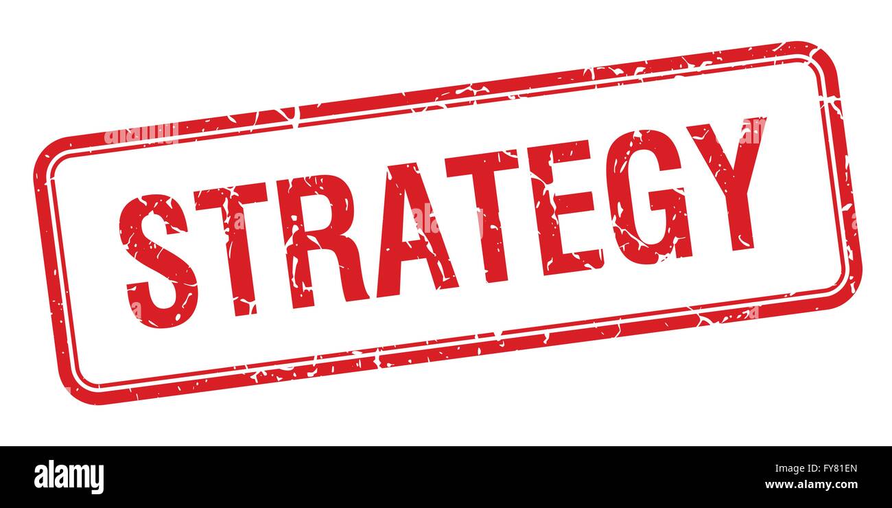 strategy red square grungy vintage isolated stamp Stock Vector Image ...