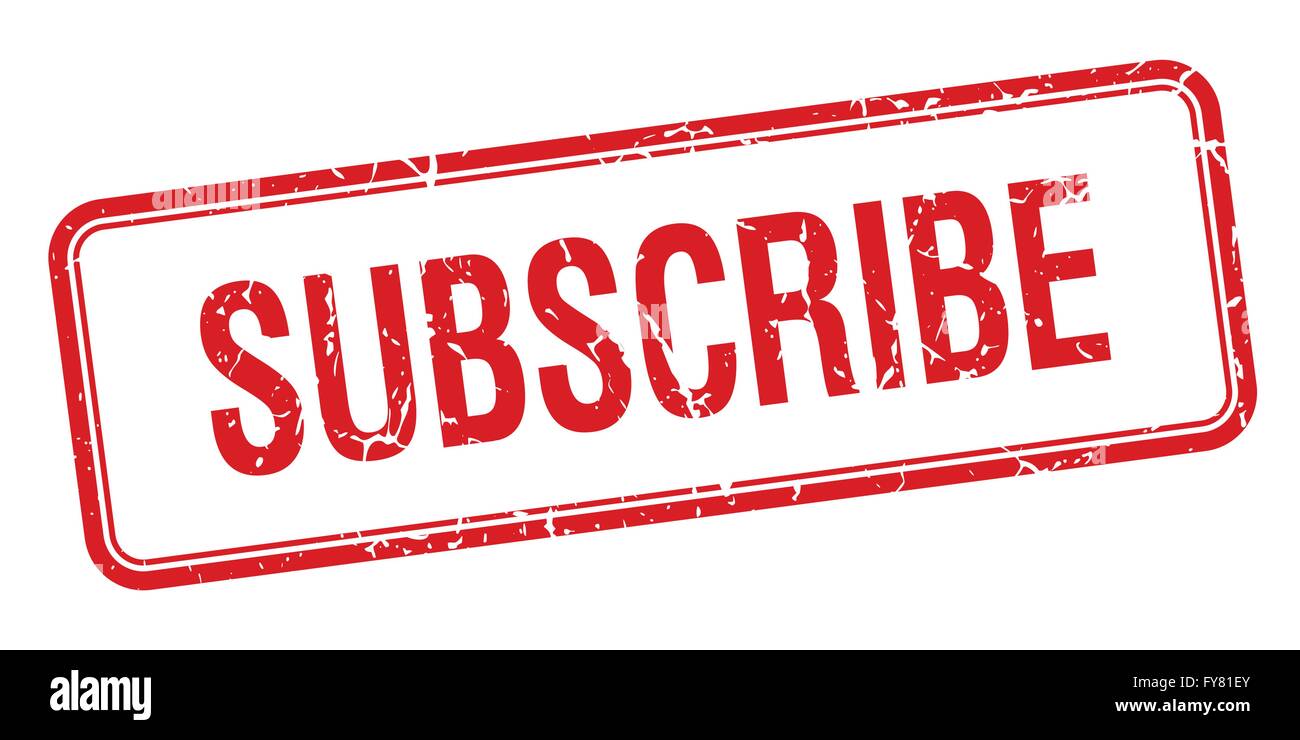 subscribe red square grungy vintage isolated stamp Stock Vector Image ...