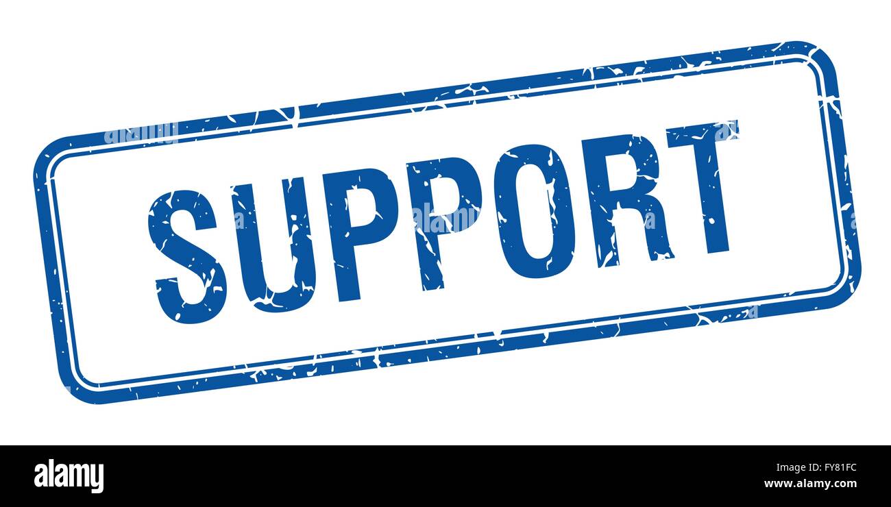 support blue square grungy vintage isolated stamp Stock Vector Image ...