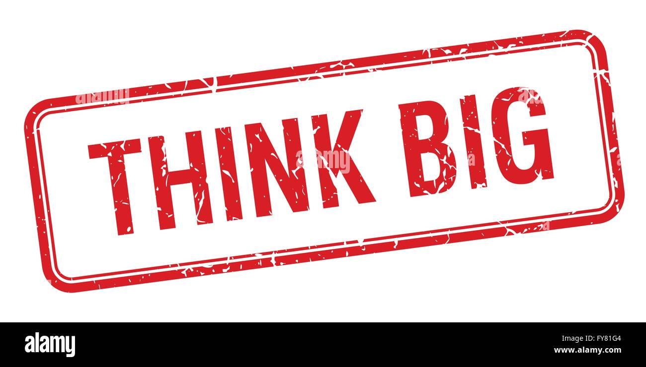 think big red square grungy vintage isolated stamp Stock Vector Image ...