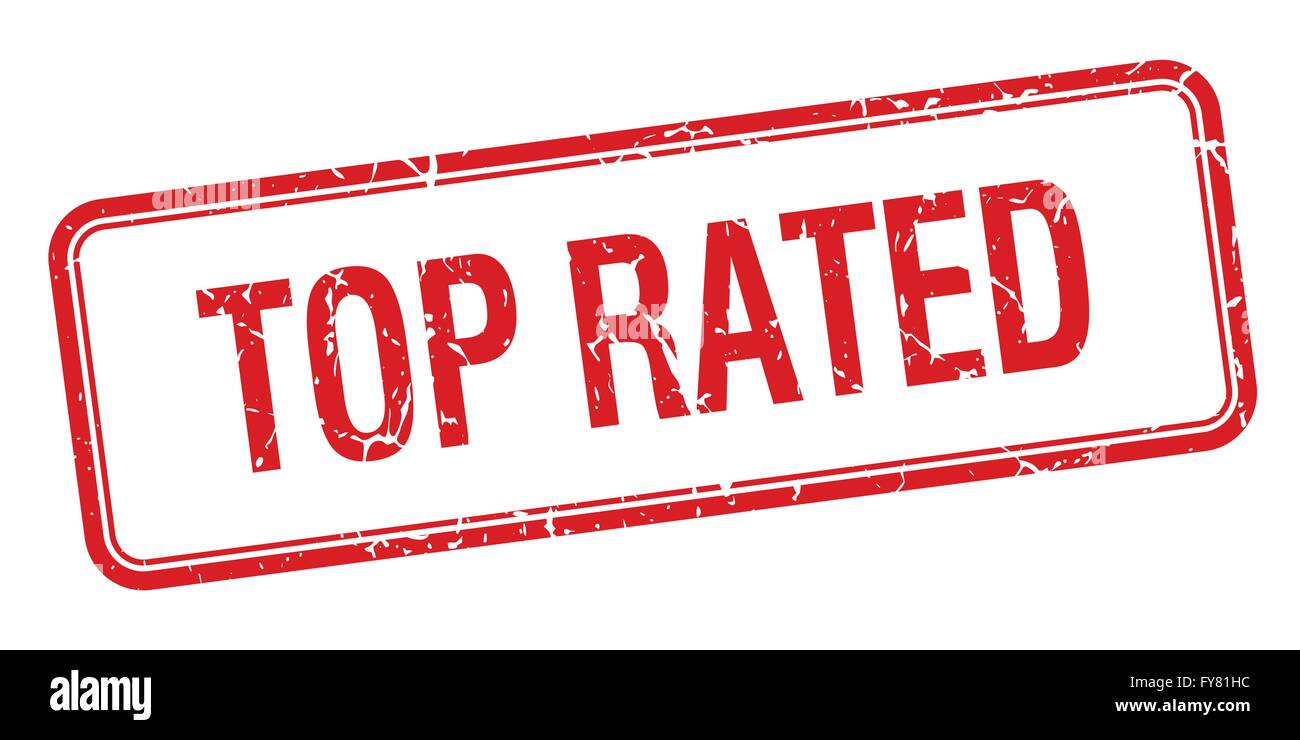 top rated red square grungy vintage isolated stamp Stock Vector Image ...