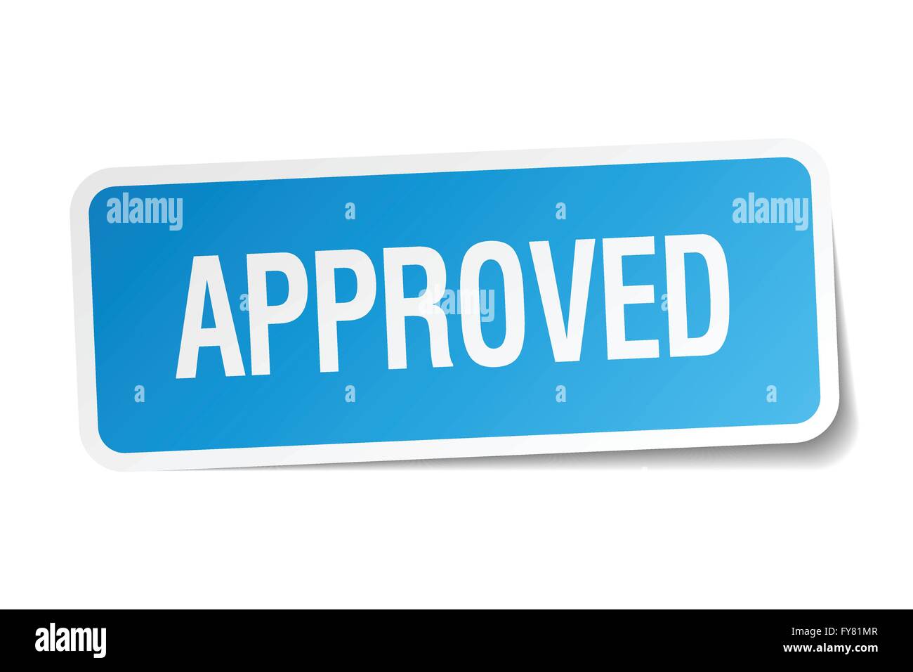 approved blue square sticker isolated on white Stock Vector Image & Art ...