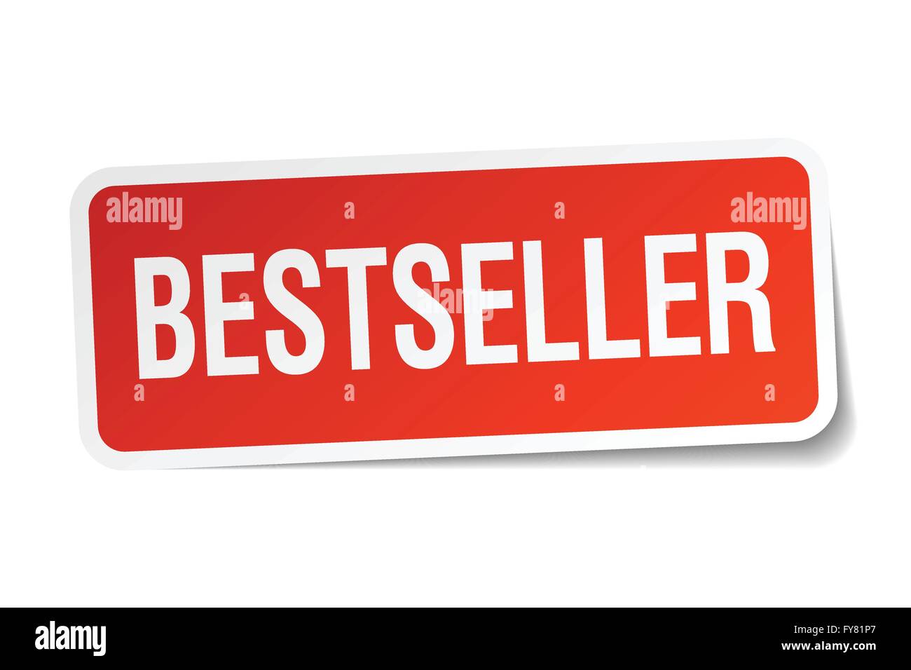 bestseller red square sticker isolated on white Stock Vector Image ...