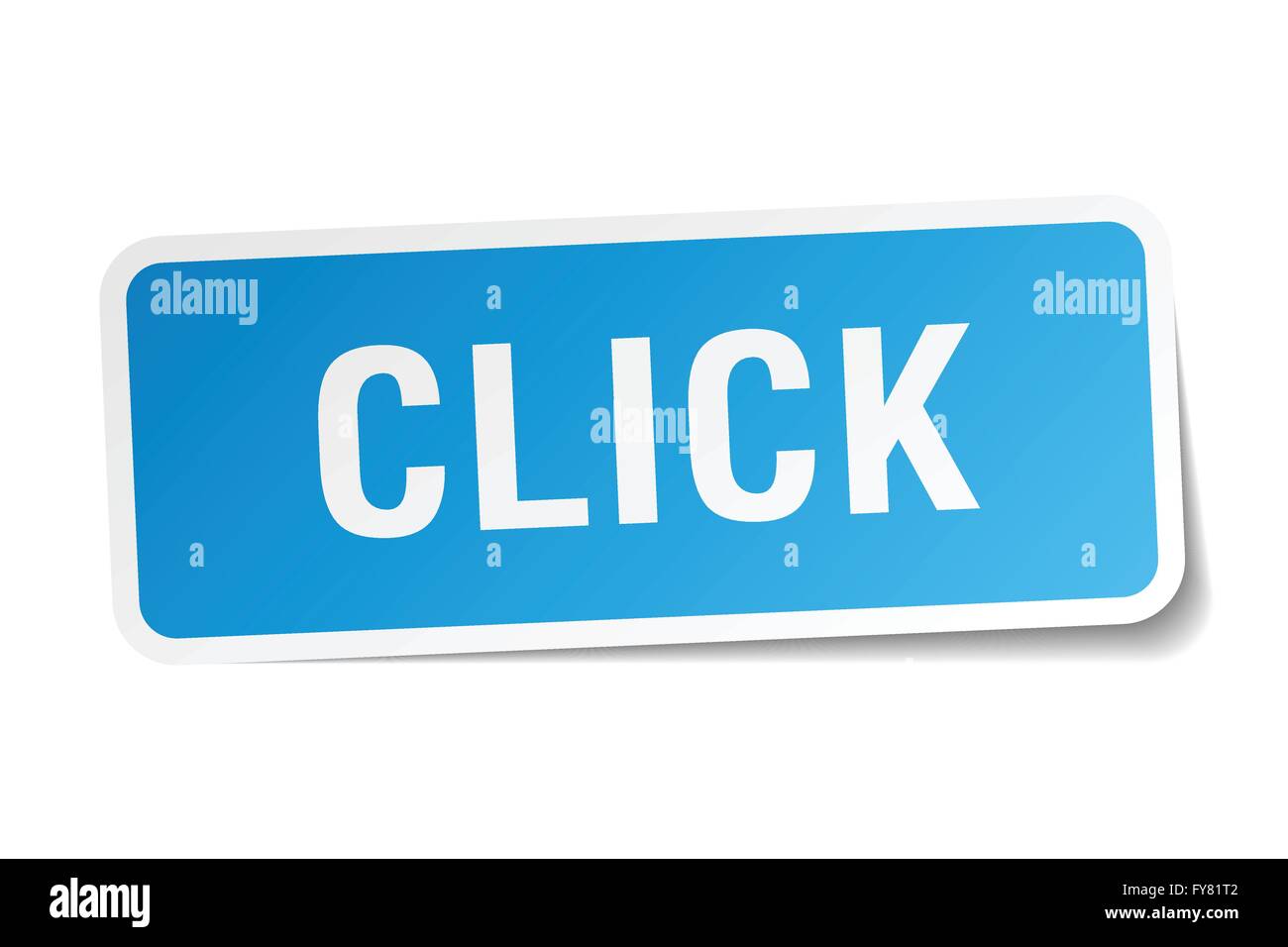 click blue square sticker isolated on white Stock Vector Image & Art - Alamy