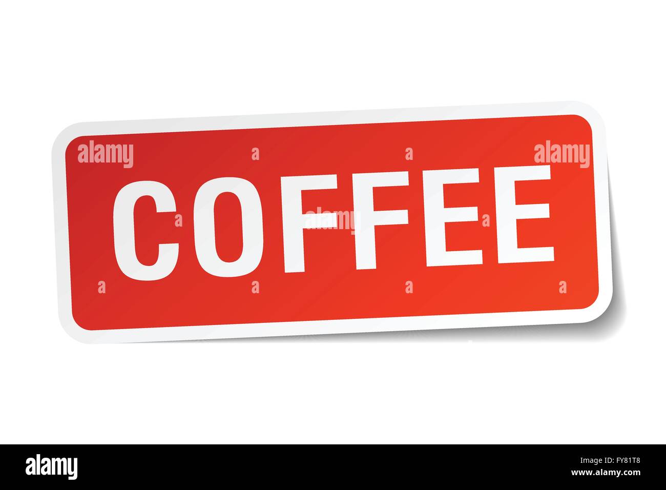 coffee red square sticker isolated on white Stock Vector Image & Art ...