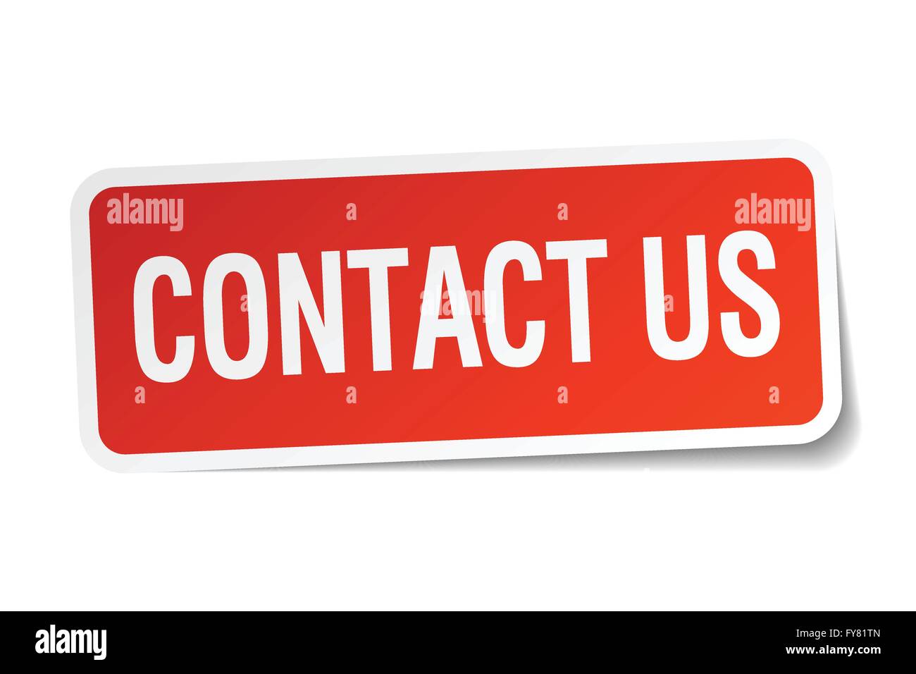 contact us red square sticker isolated on white Stock Vector Image ...
