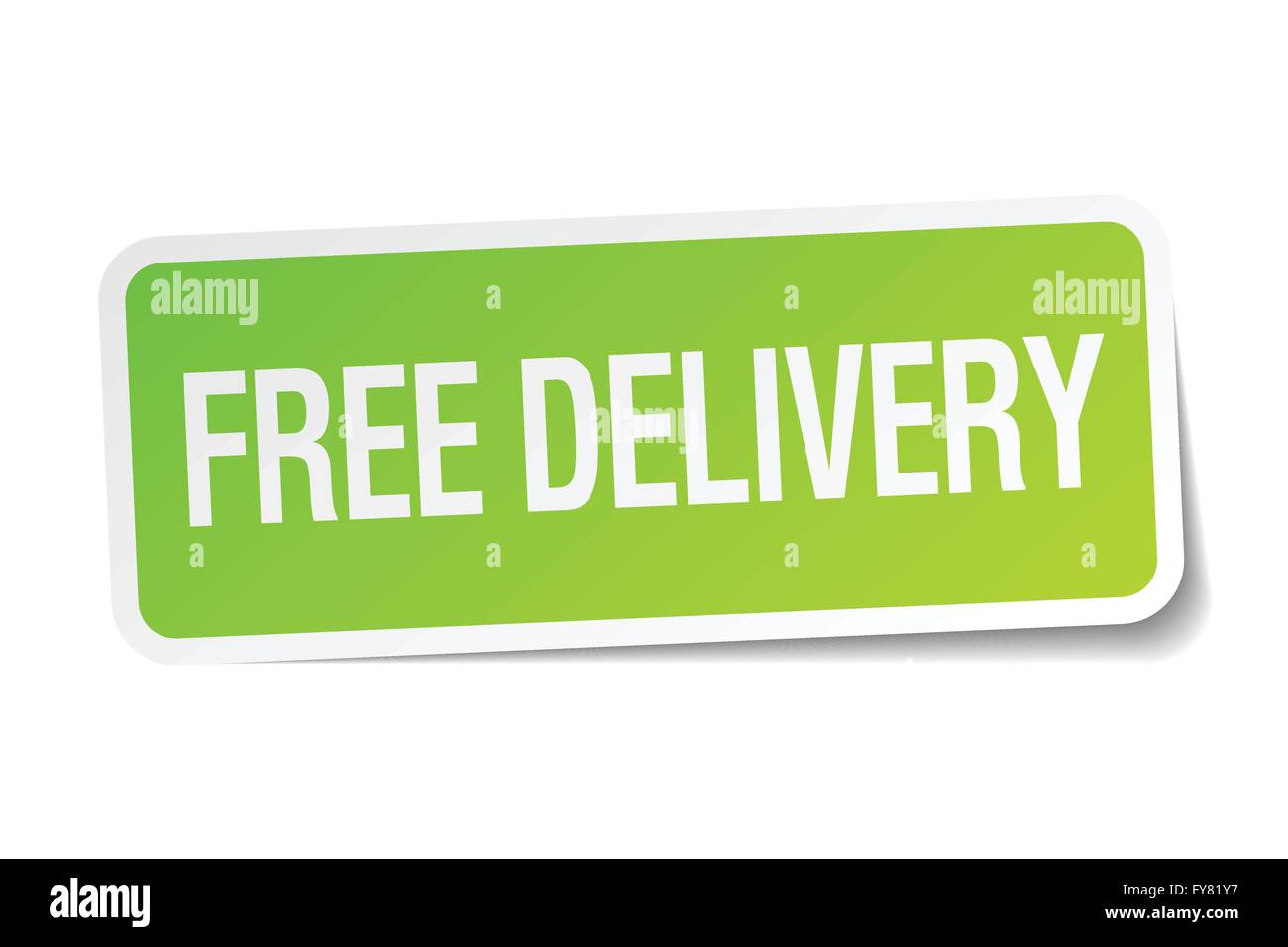 free delivery green square sticker on white background Stock Vector ...