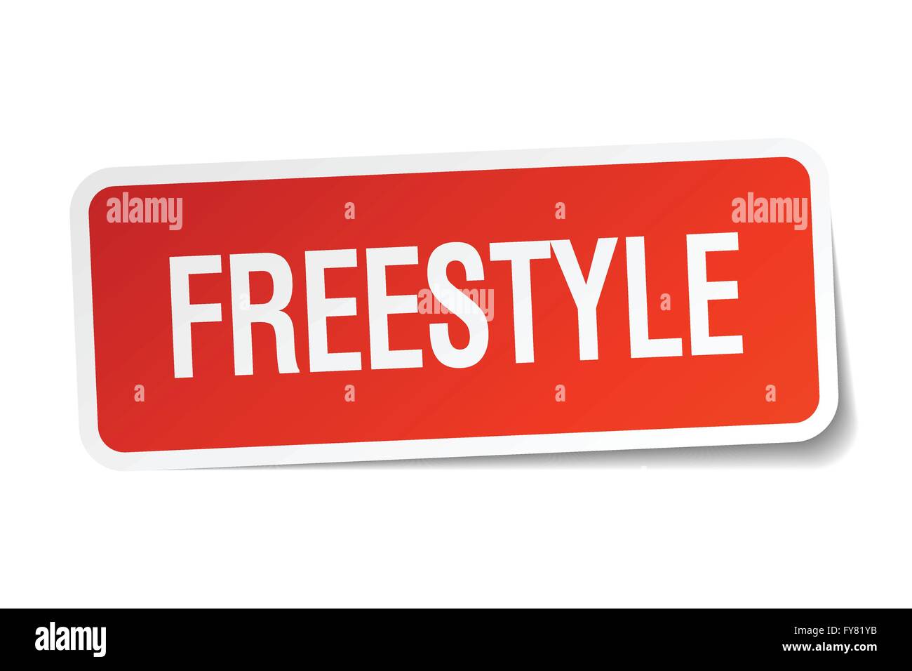 freestyle red square sticker isolated on white Stock Vector Image & Art ...