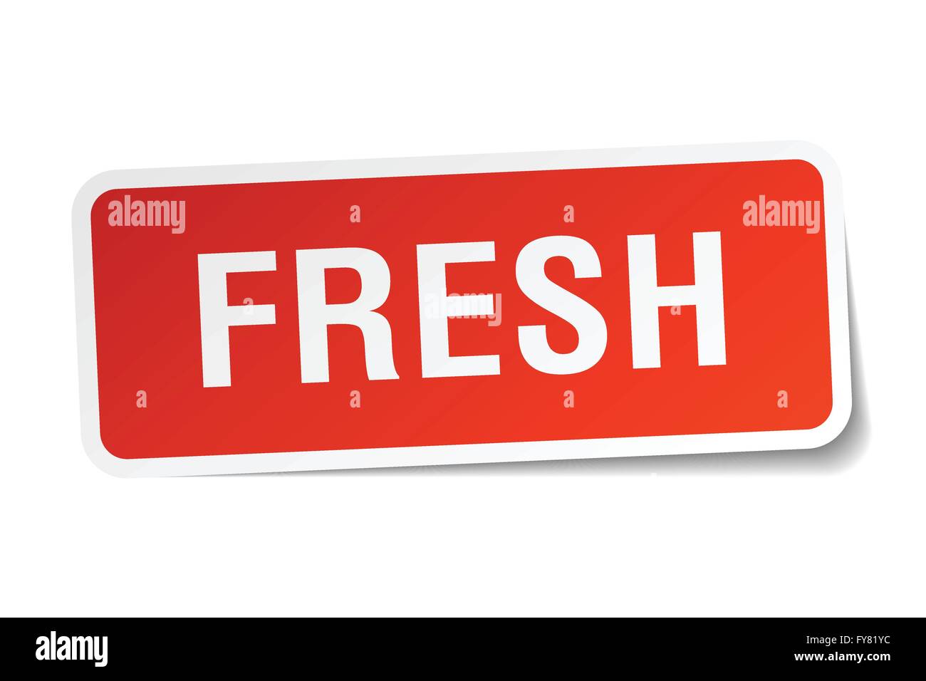 fresh red square sticker isolated on white Stock Vector Image & Art - Alamy