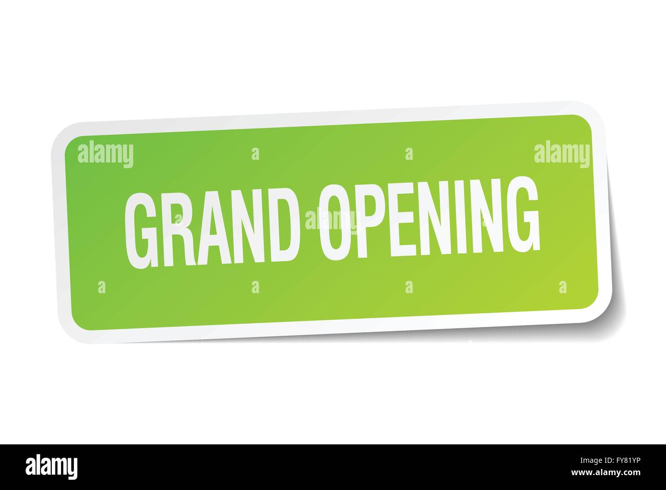 grand opening green square sticker on white background Stock Vector ...